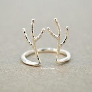 Deer Ring, Antler Ring, Deer Open Adjustable Ring In Gold Or Silver on ...