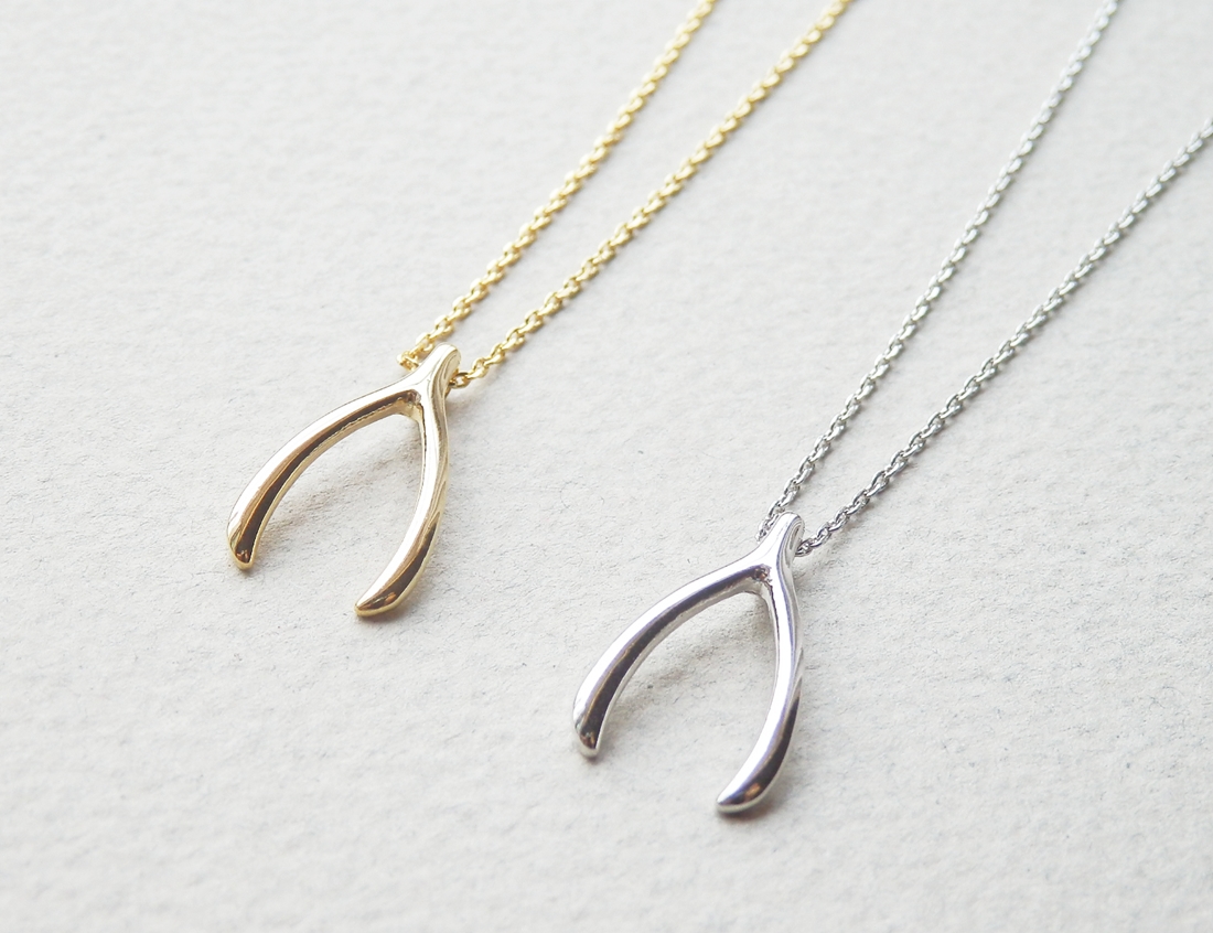Wishbone Pendant Necklace, Wishbone Necklace, Lucky Necklace on Luulla