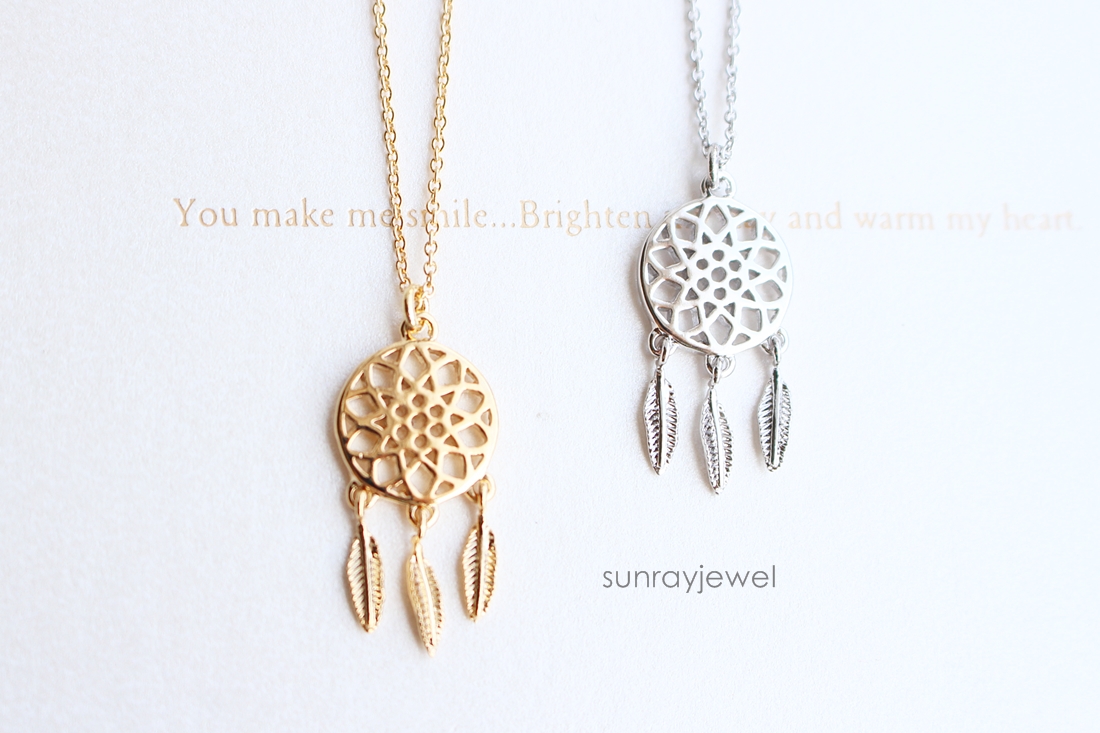 Dreamcatcher Necklace, Lucky Charm Necklace, Simple, Dainty, Dream ...