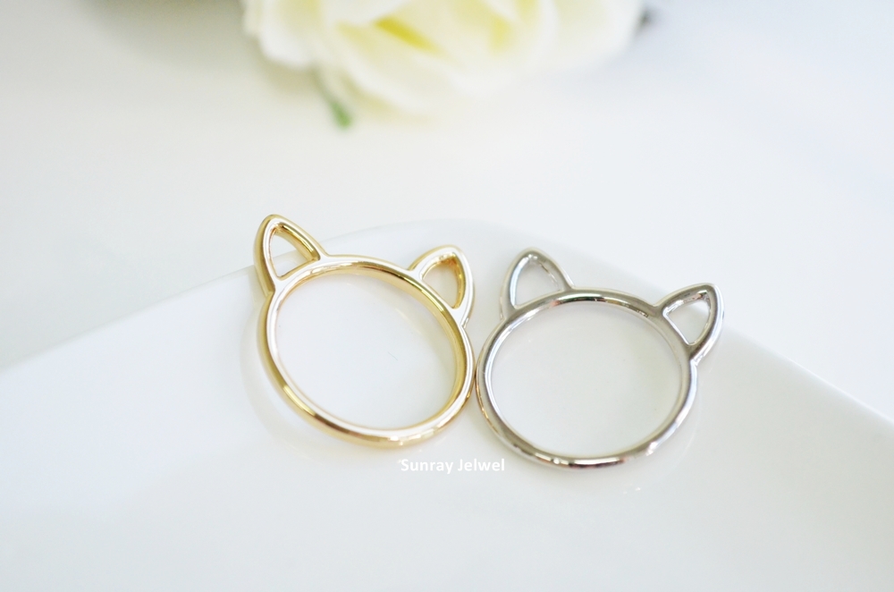 Cat Ear Ring In Gold, Animal Ring, Cat Ring on Luulla